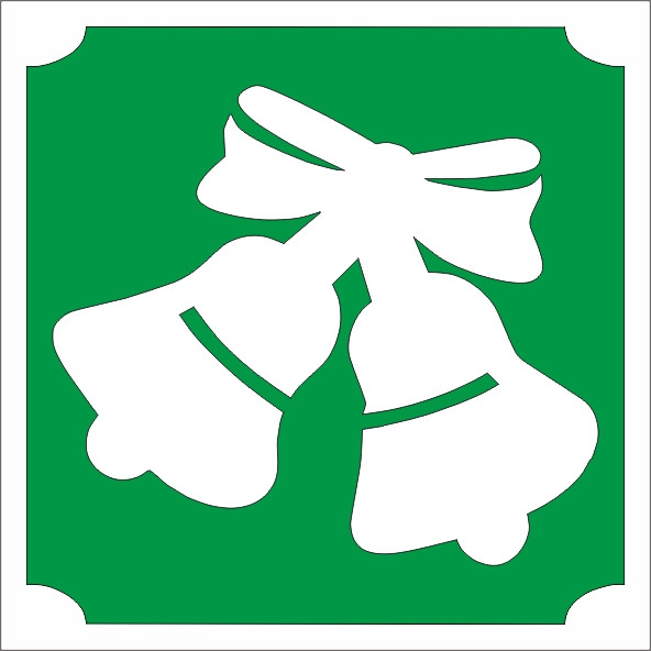 5x5 cm-es Csillám tetoválás sablon - Karácsonyi harang 188